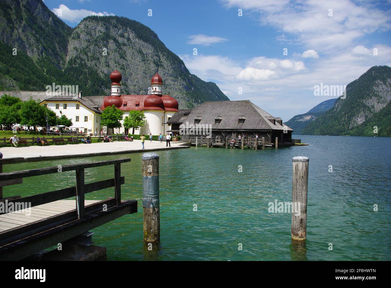 St Bartholma (St Bartholomew) church on Konigssee, Berchtesgaden ...