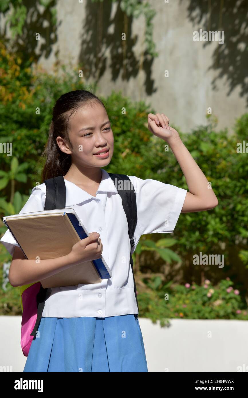 Successful Beautiful Filipina Female Student Wearing School Uniform ...