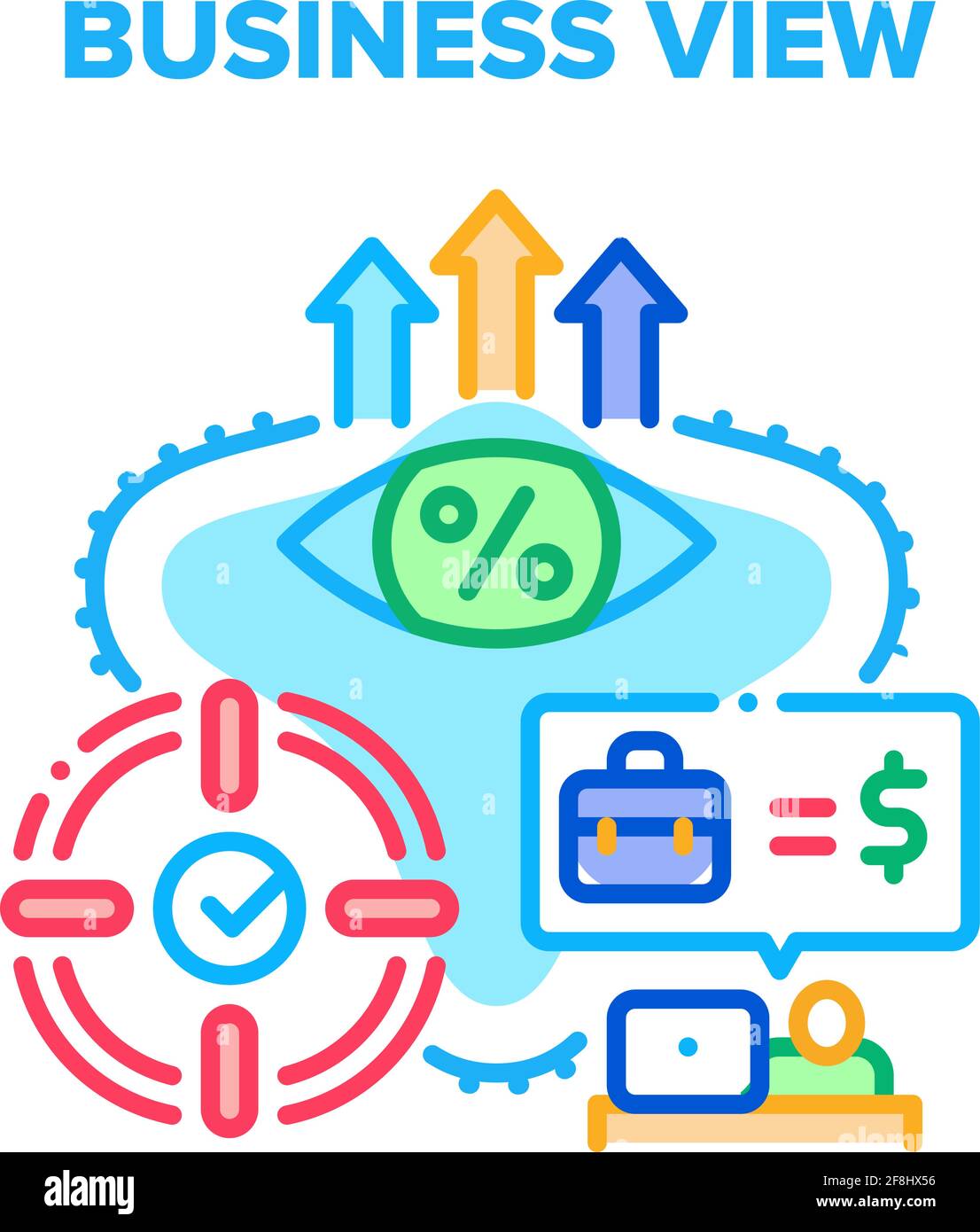 Business View Vector Concept Color Illustration Stock Vector Image ...