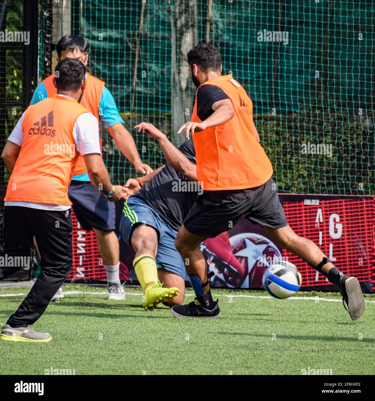 New Delhi, India - July 19 2019: Footballers of local football team ...