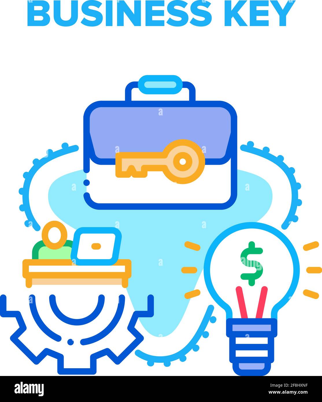 Business Key Vector Concept Color Illustration Stock Vector Image & Art ...