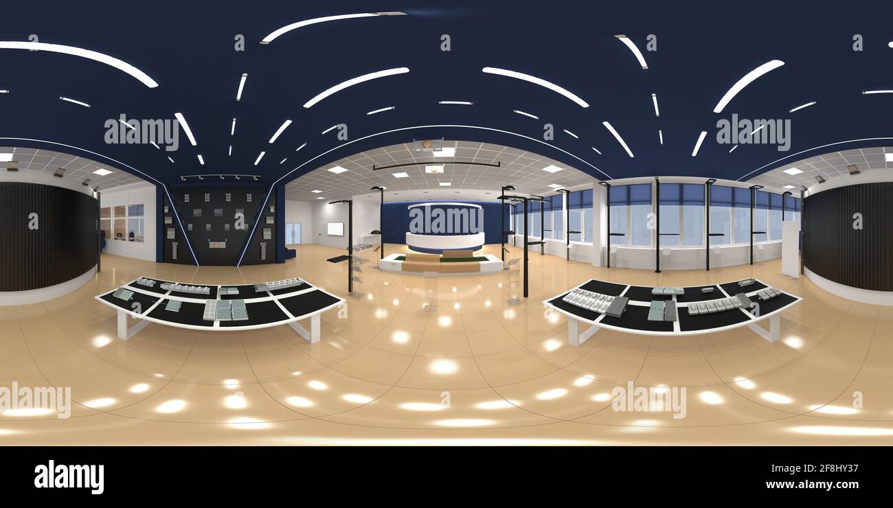 spherical panorama of the interior, 3D illustration Stock Photo - Alamy