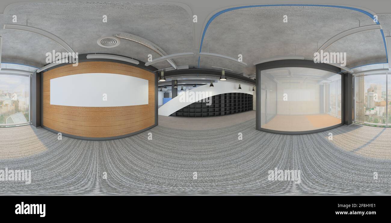 spherical panorama of the interior, 3D illustration Stock Photo - Alamy