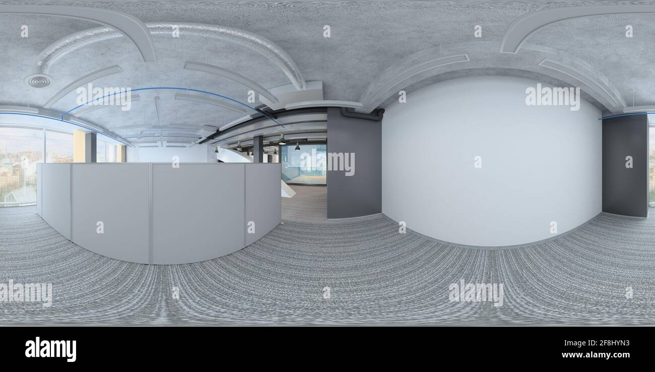 spherical panorama of the interior, 3D illustration Stock Photo - Alamy