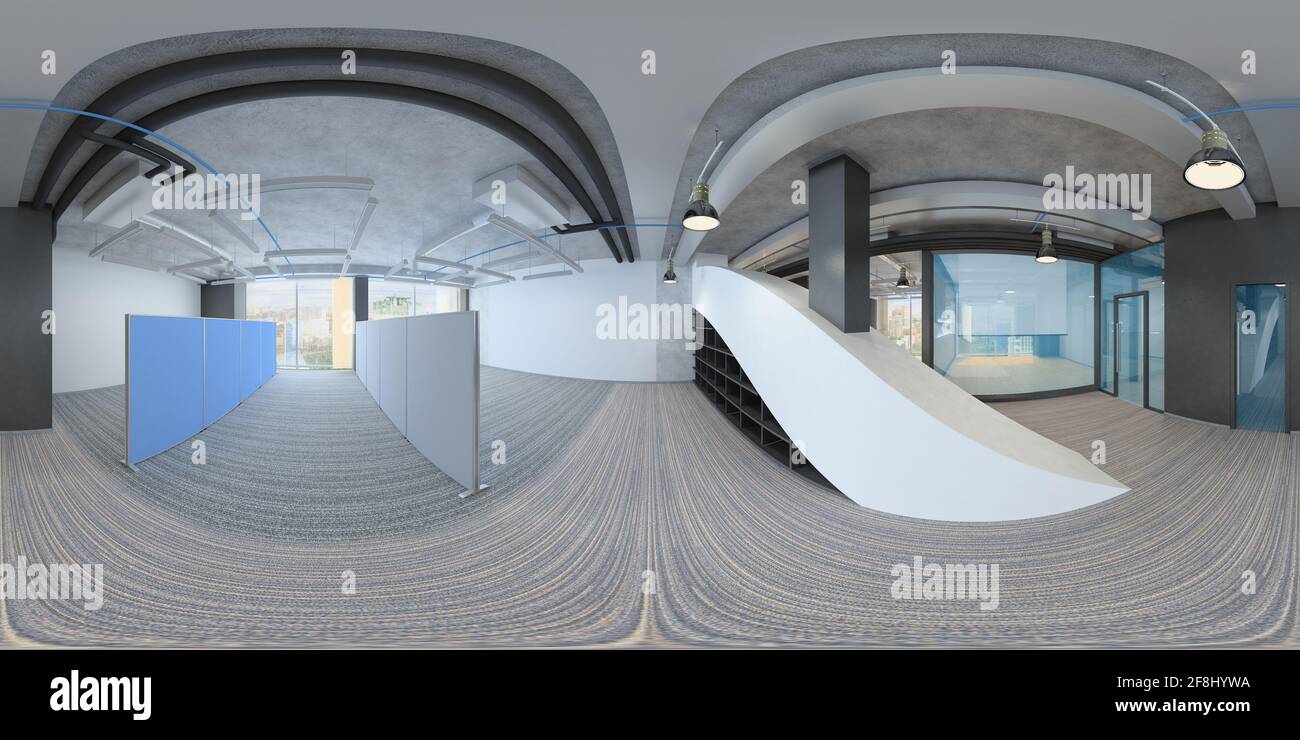 spherical panorama of the interior, 3D illustration Stock Photo - Alamy