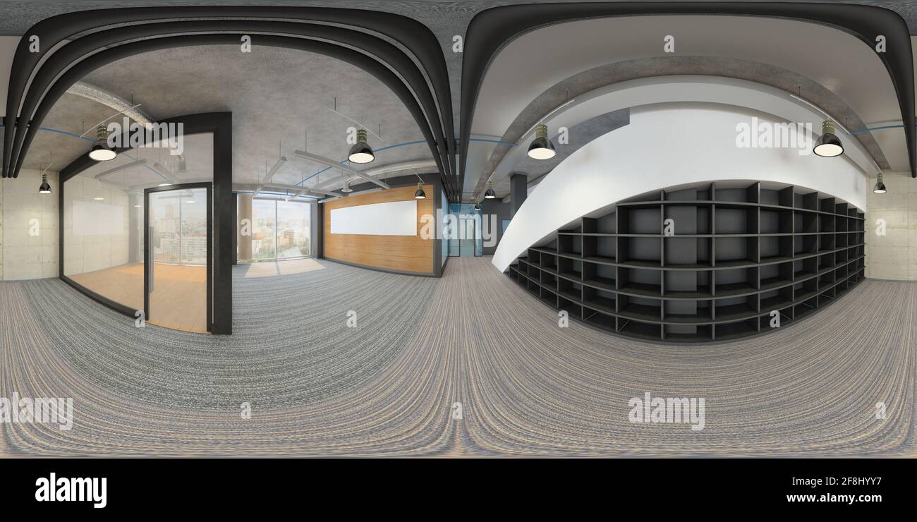 spherical panorama of the interior, 3D illustration Stock Photo - Alamy