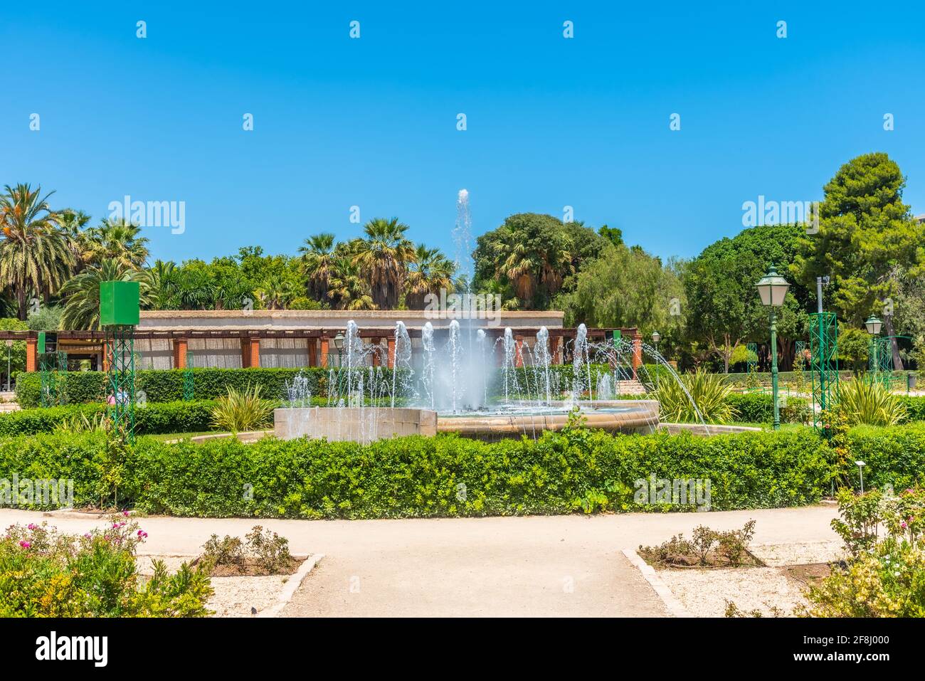 Rose garden at Royal gardens in Spanish city Valencia Stock Photo - Alamy