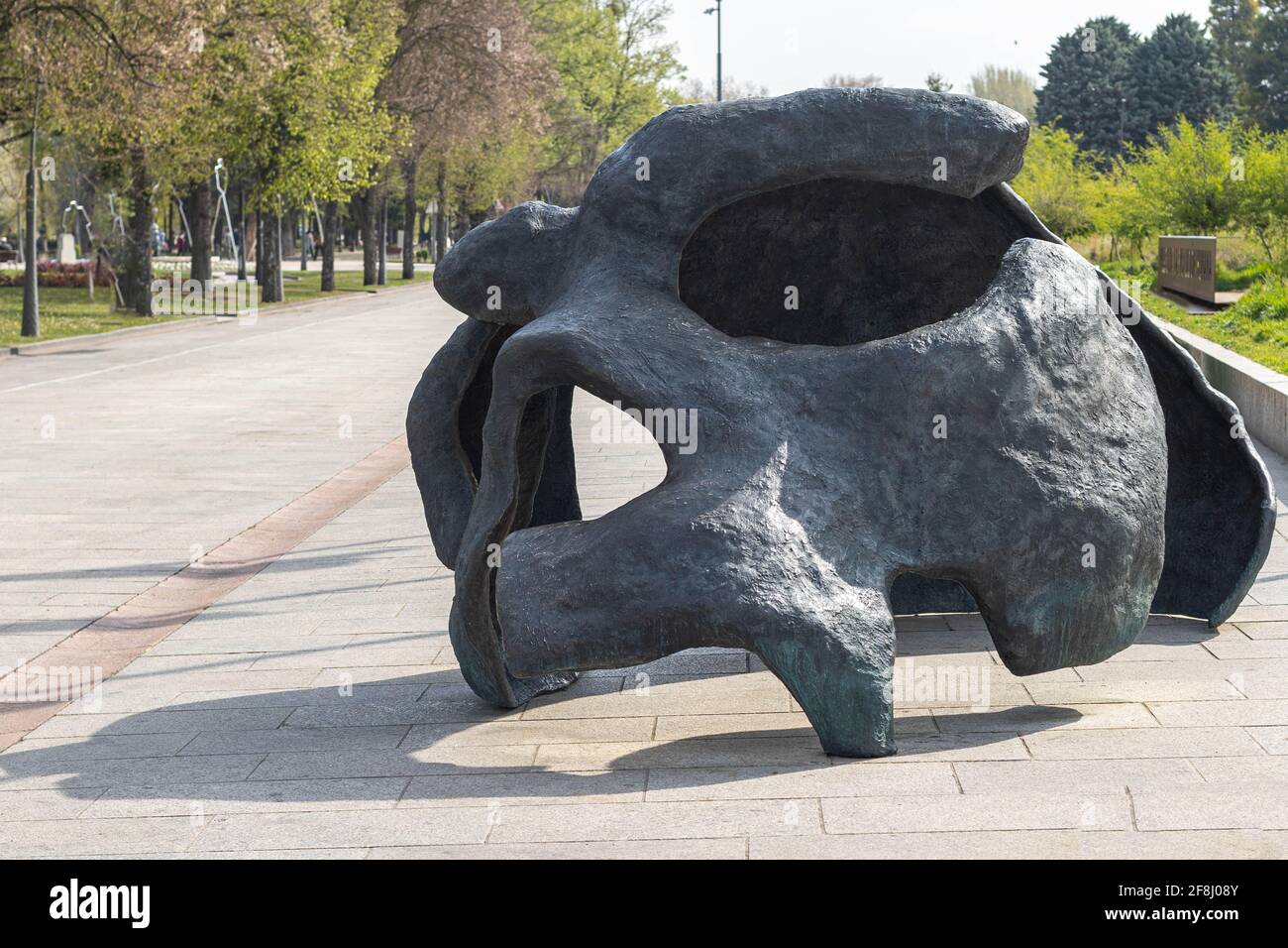 BURGOS, SPAIN - April 9, 2021: Significant bronze statue of a human ...
