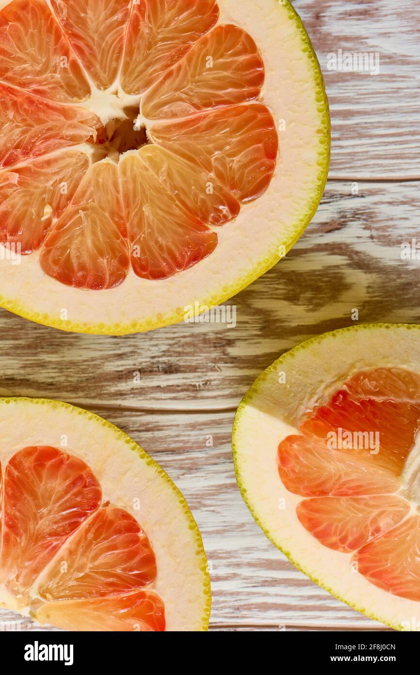 Half of pomelo citrus fruit close up, texture, macro Stock Photo - Alamy