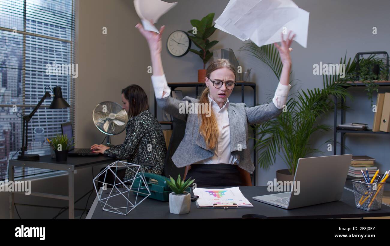 Manager irritated sad angry mad after analyzing financial papers in ...