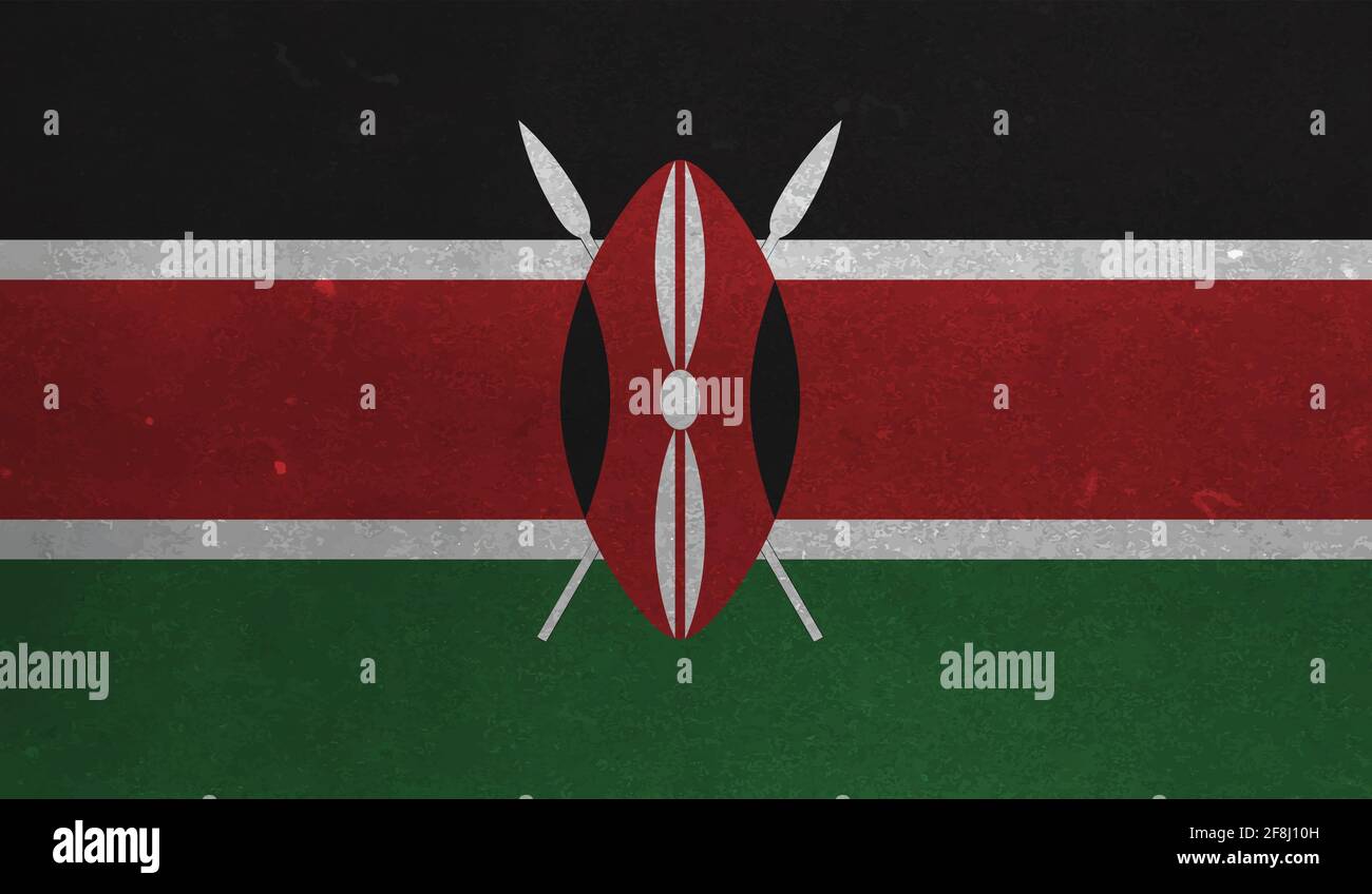 Kenyan grunge flag. Vector illustration. Grunge effect can be cleaned ...