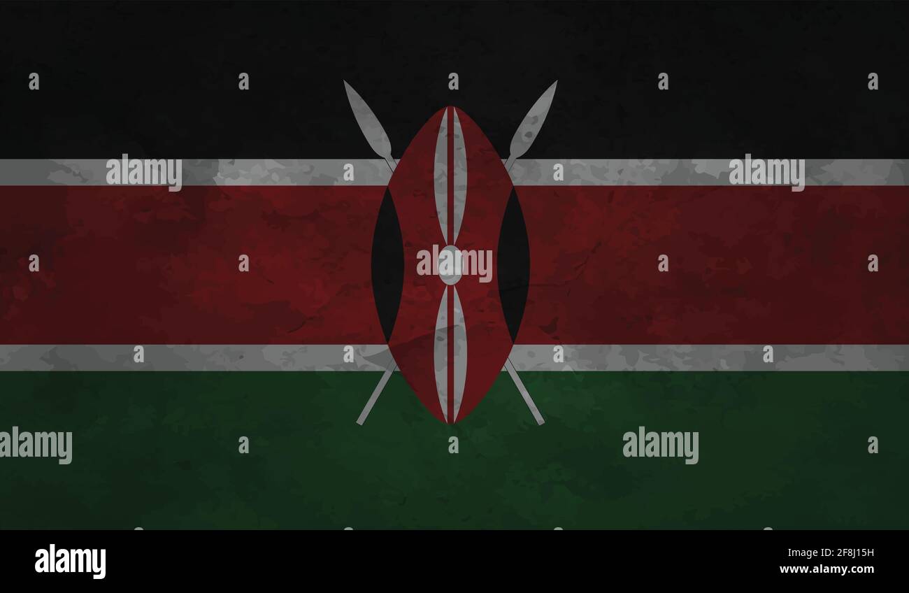 Kenyan grunge flag. Vector illustration. Grunge effect can be cleaned ...