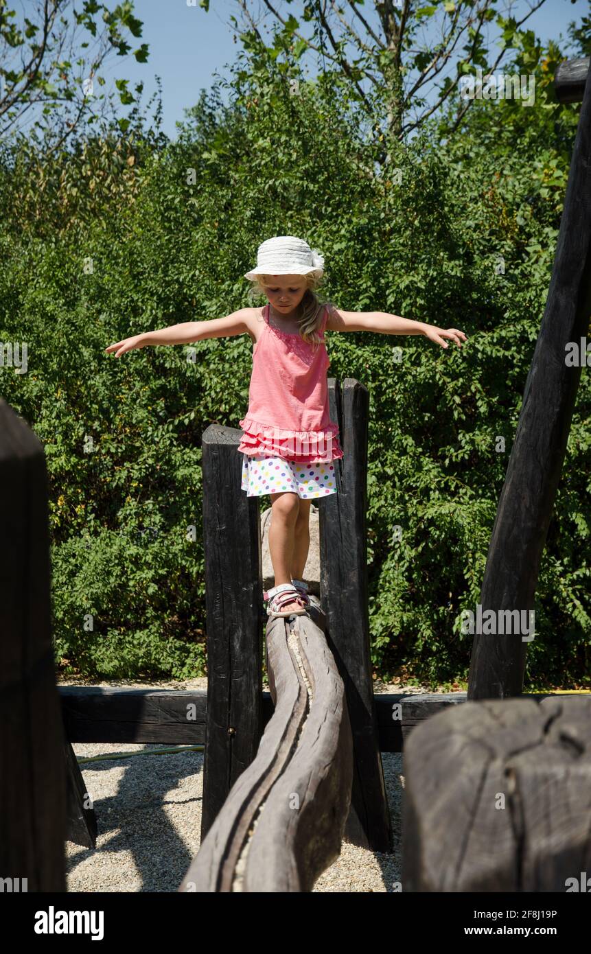 Kid child balancing hi-res stock photography and images - Alamy