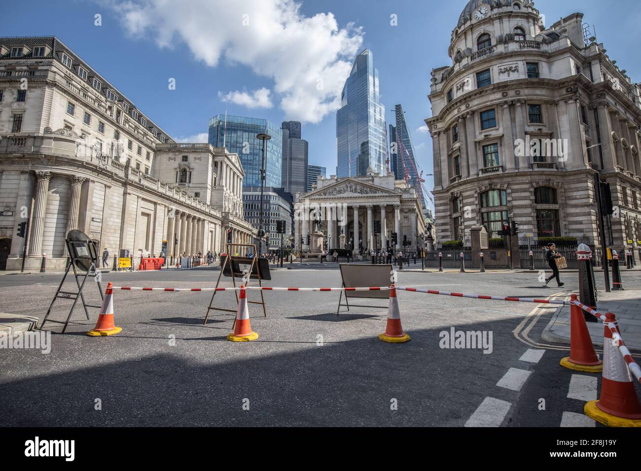 Bank Junction and surrounding area of Bank of England very quiet as the ...