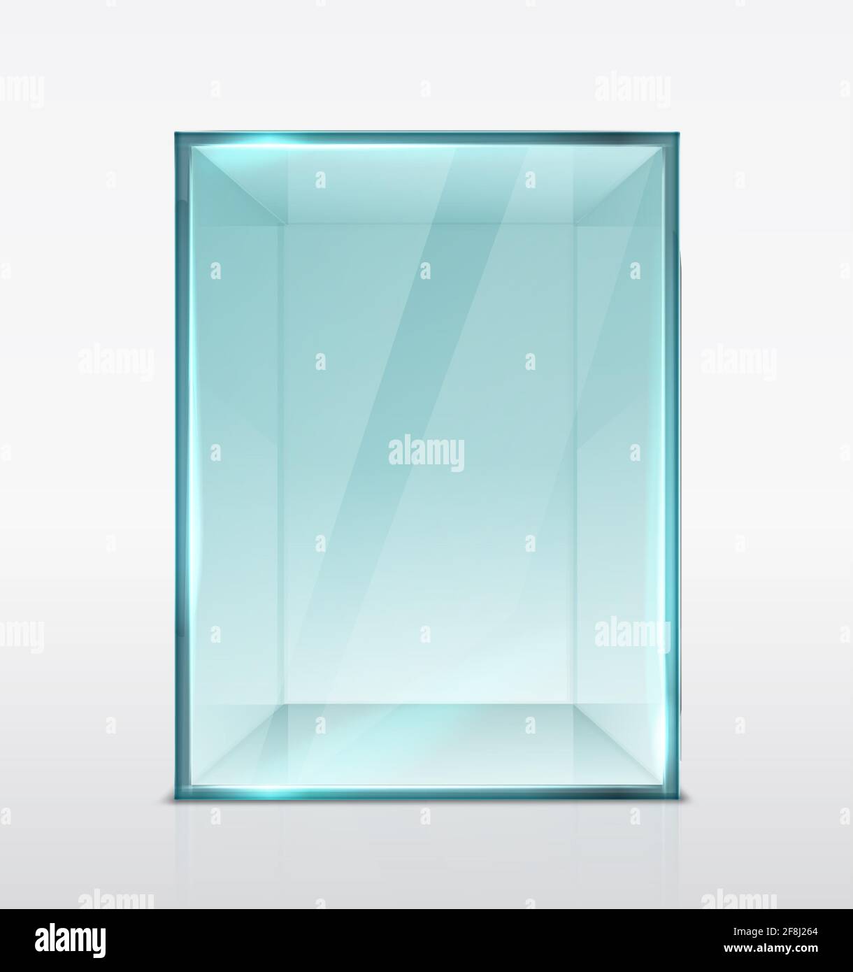 Vector 3d realistic glass box, cube for presentation. Isolated ...