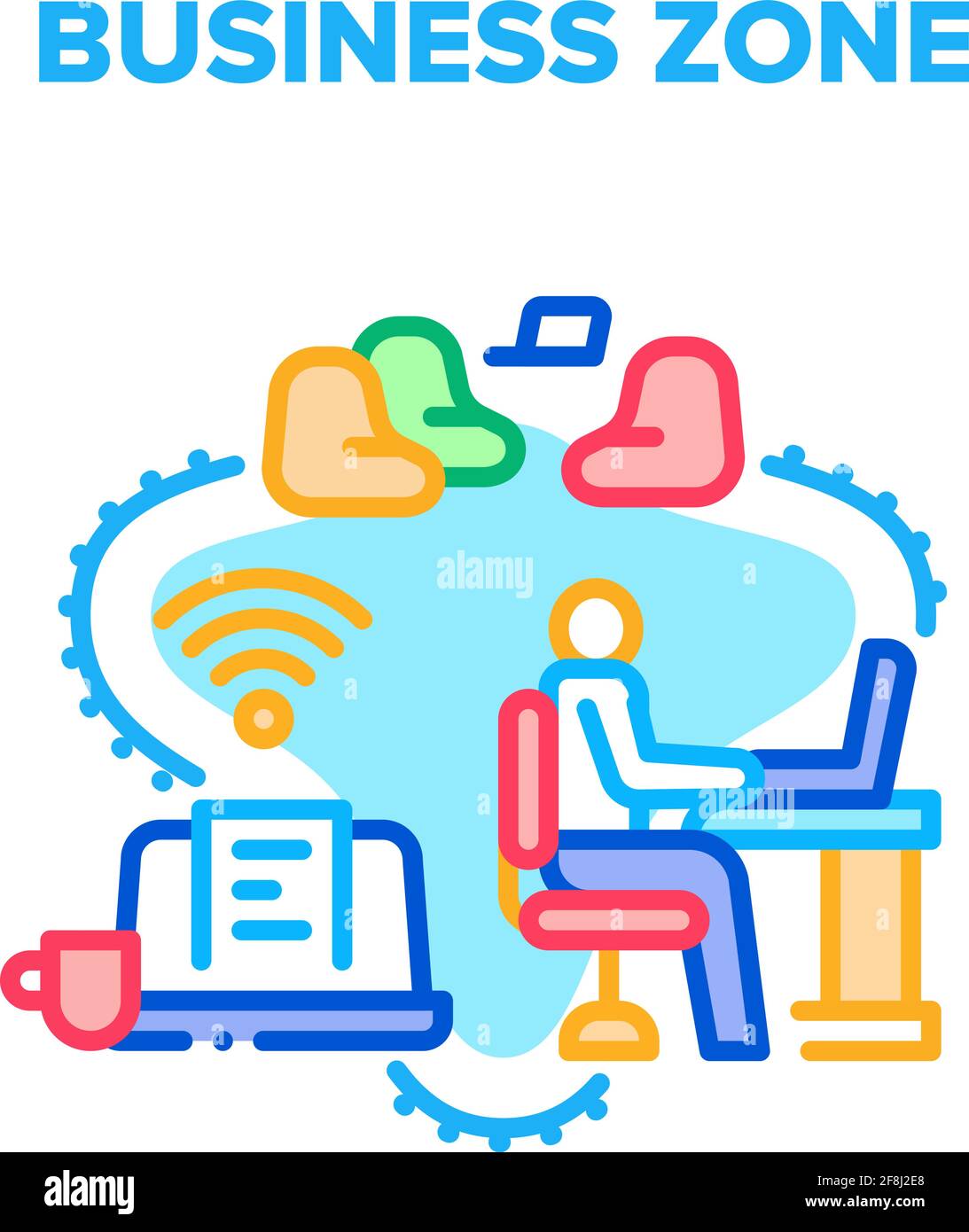 Business Zone Vector Concept Color Illustration Stock Vector Image ...