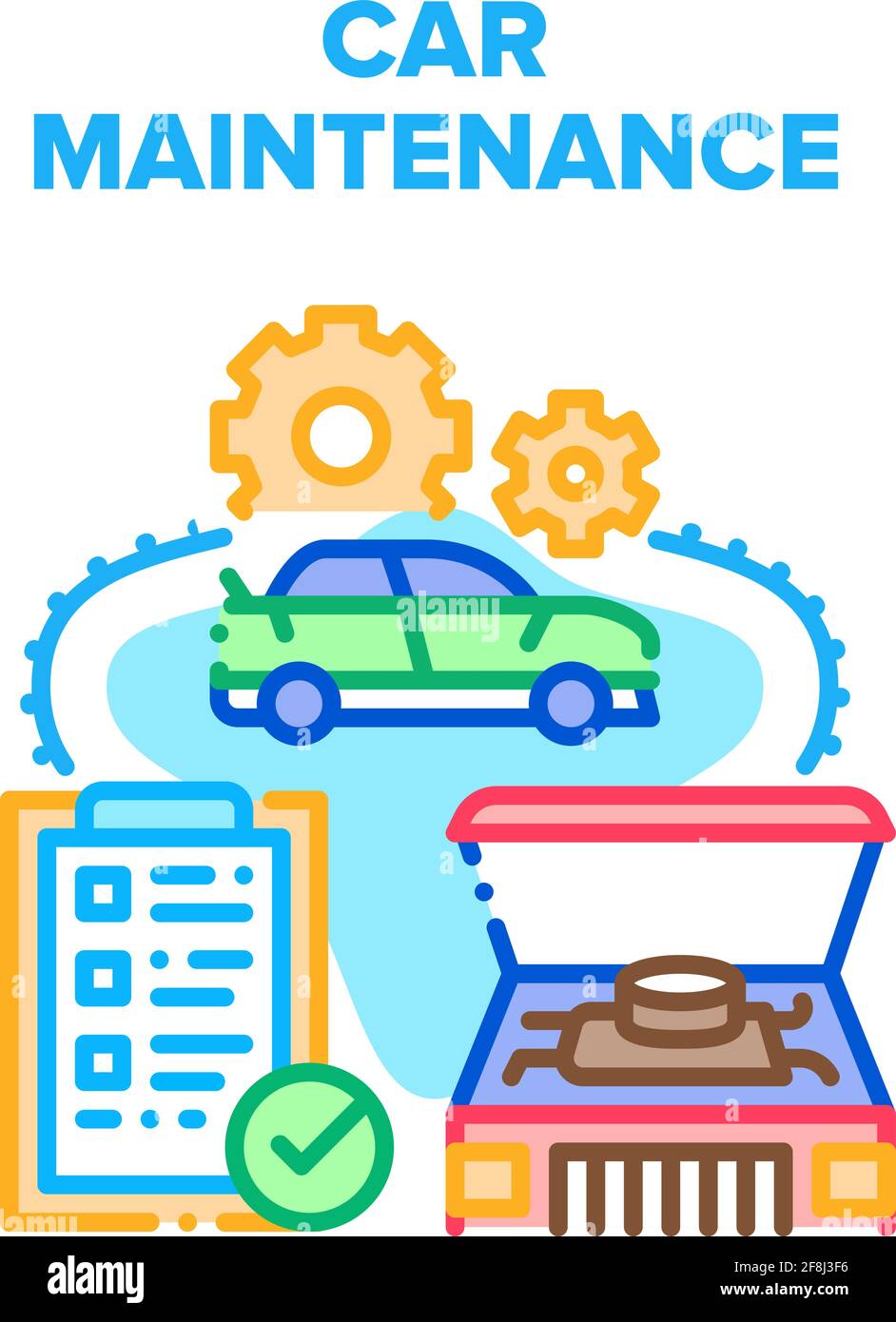 Car Maintenance Vector Concept Color Illustration Stock Vector Image ...