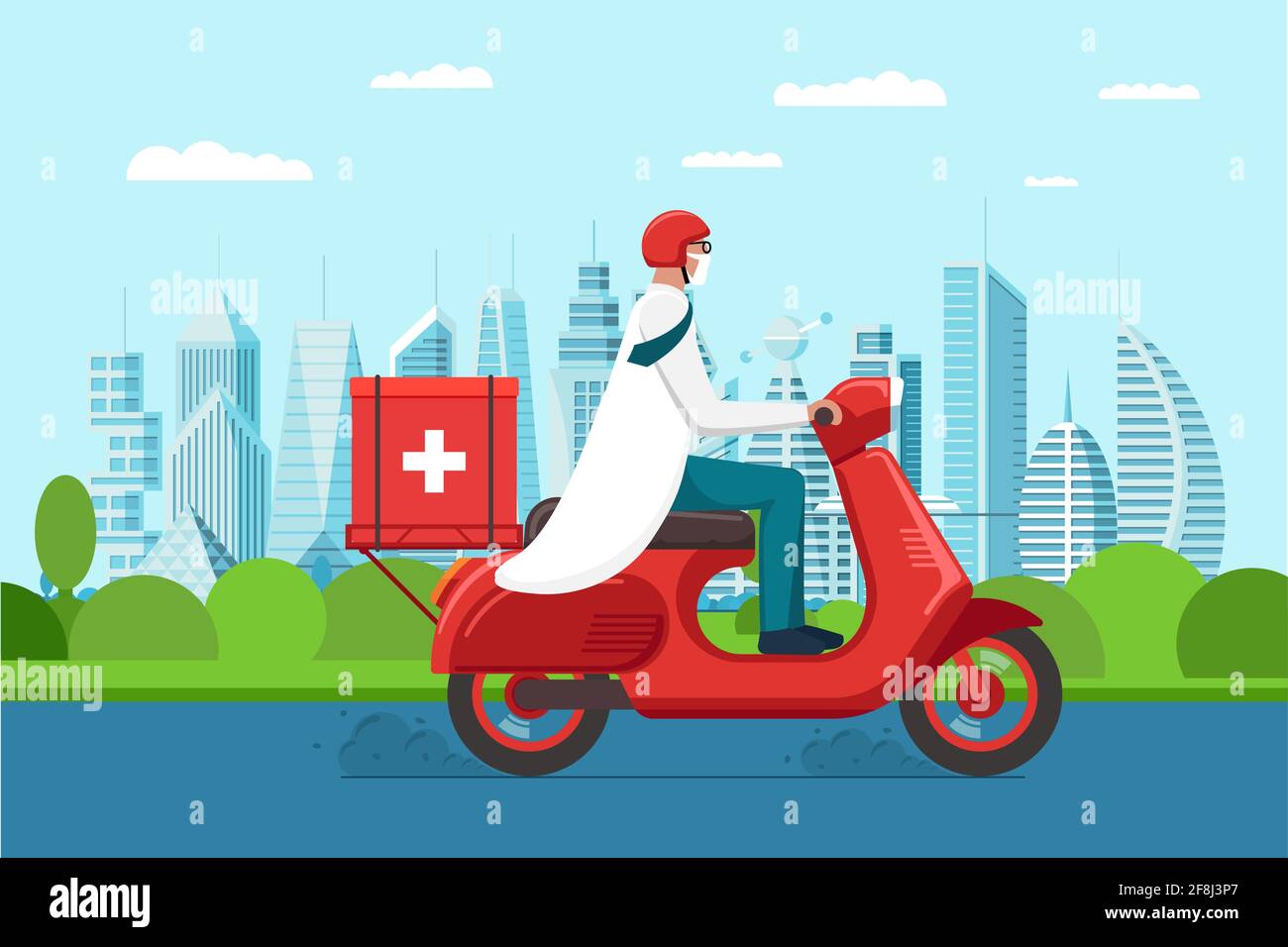 Pharmacist man in medical mask Stock Vector Images - Alamy