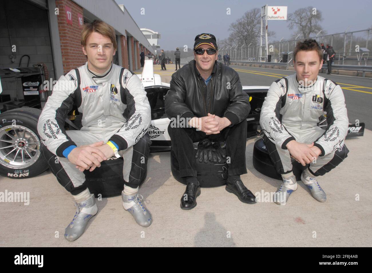 NIGEL MANSELL AND SON'S LEO (LEFT) AND GRIG AT OLTON PARK 27/3/2007 ...