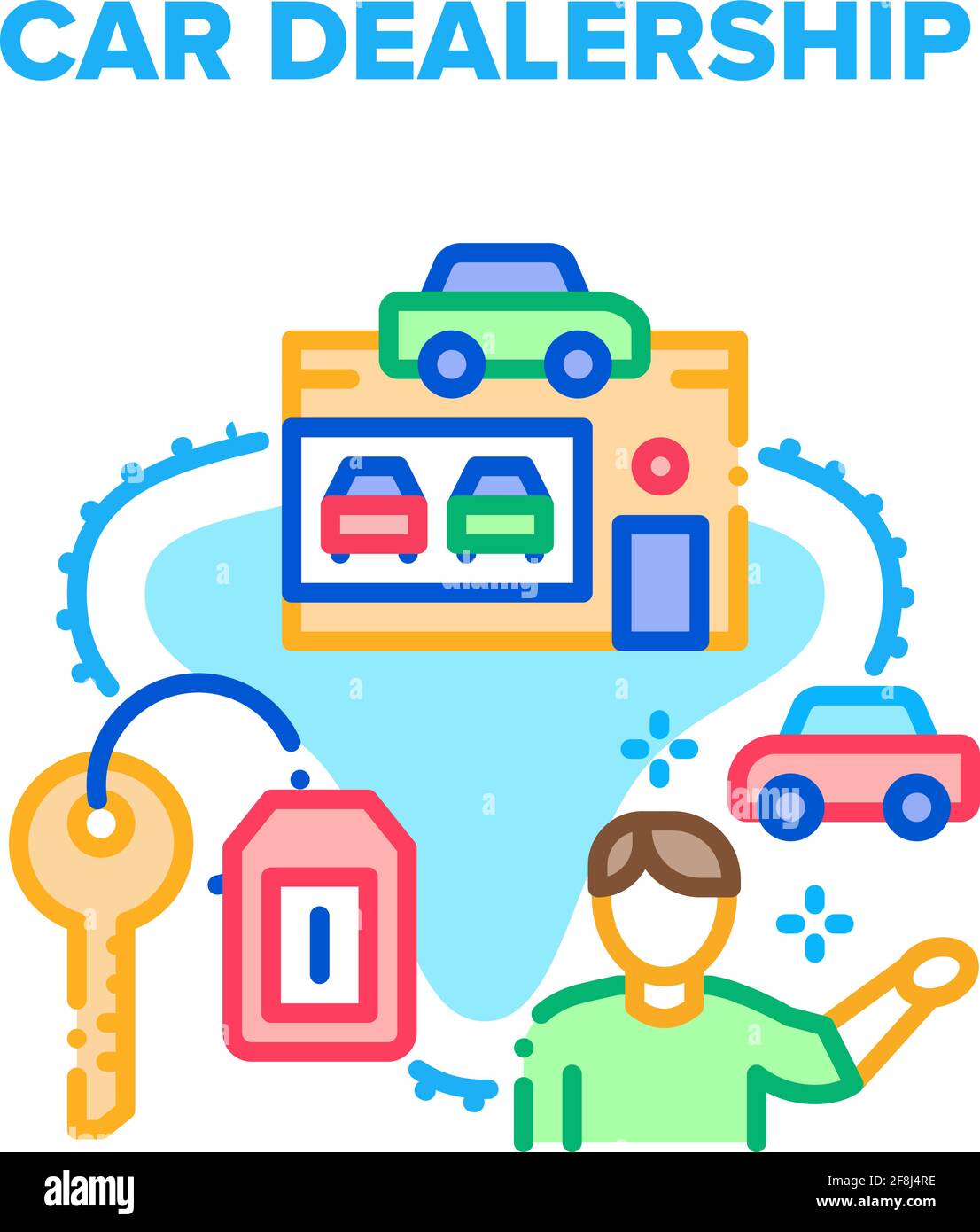 Car Dealership Vector Concept Color Illustration Stock Vector Image ...