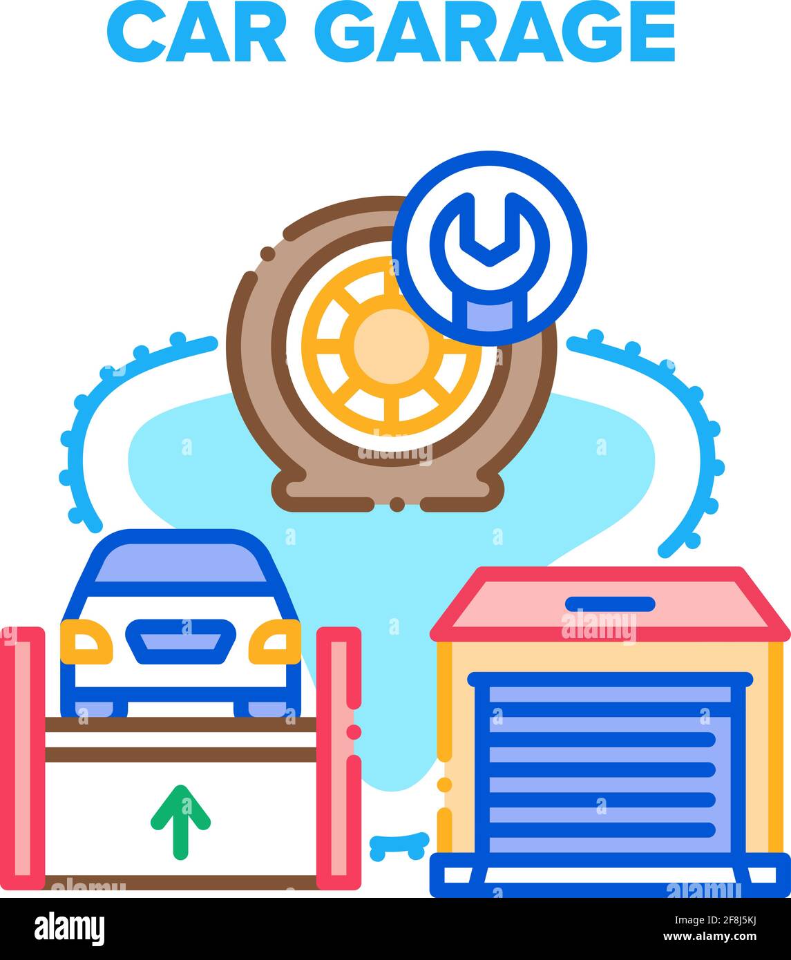 Car Garage Place Vector Concept Color Illustration Stock Vector Image ...