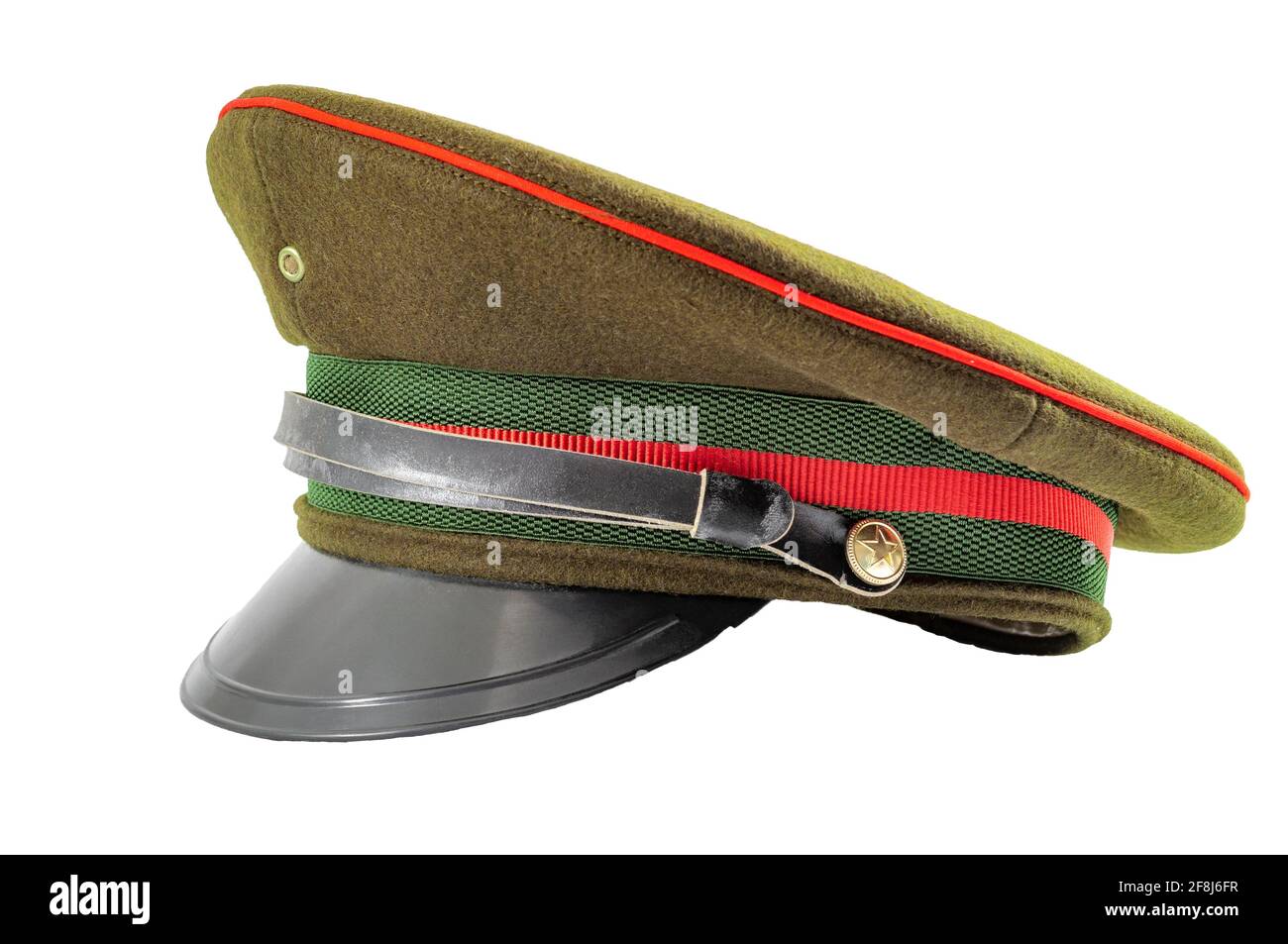 Russian military hat and soviet army uniform concept with side view of ...