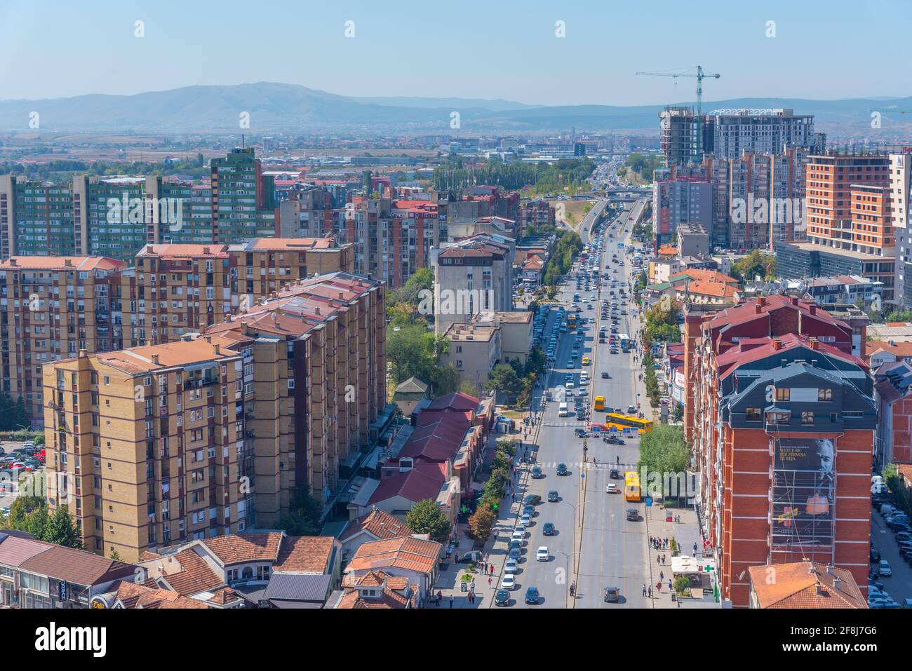 PRISHTINA, KOSOVO, SEPTEMBER 16, 2019: Aerial view of Bill Clinton ...