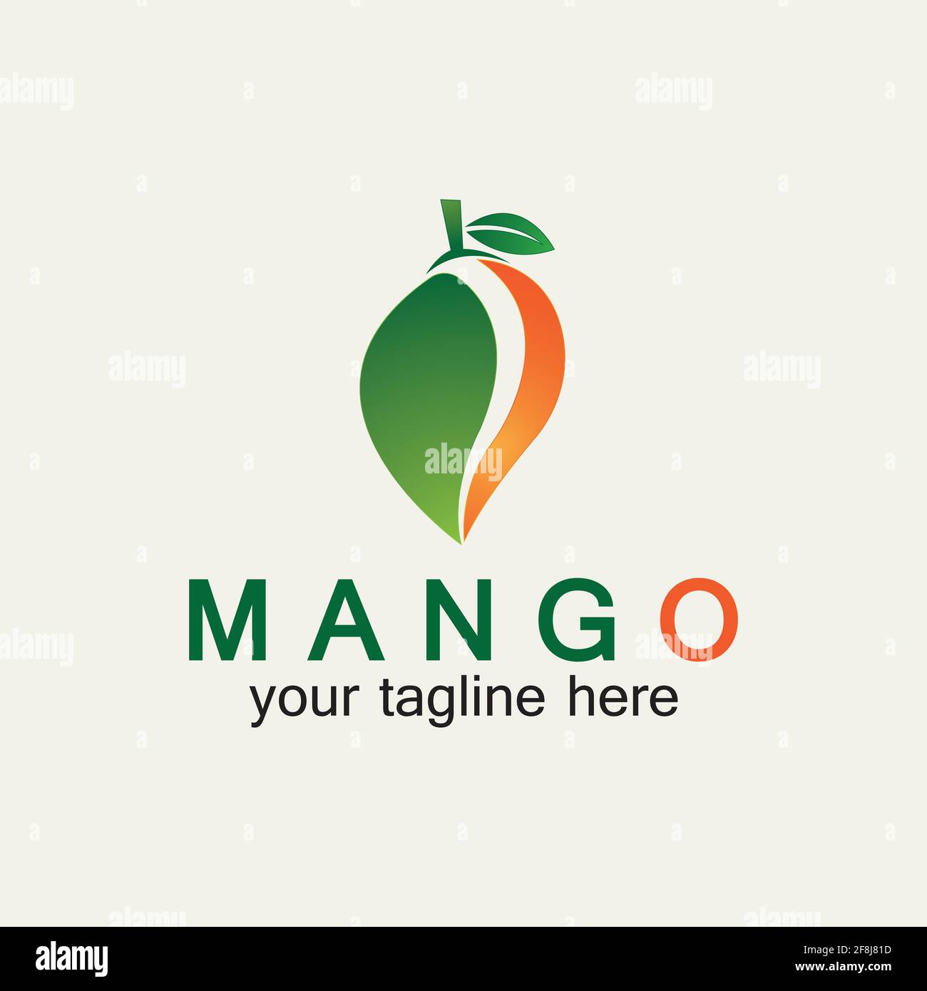 Mango fruit logo vector illustration design template. Mango in flat ...