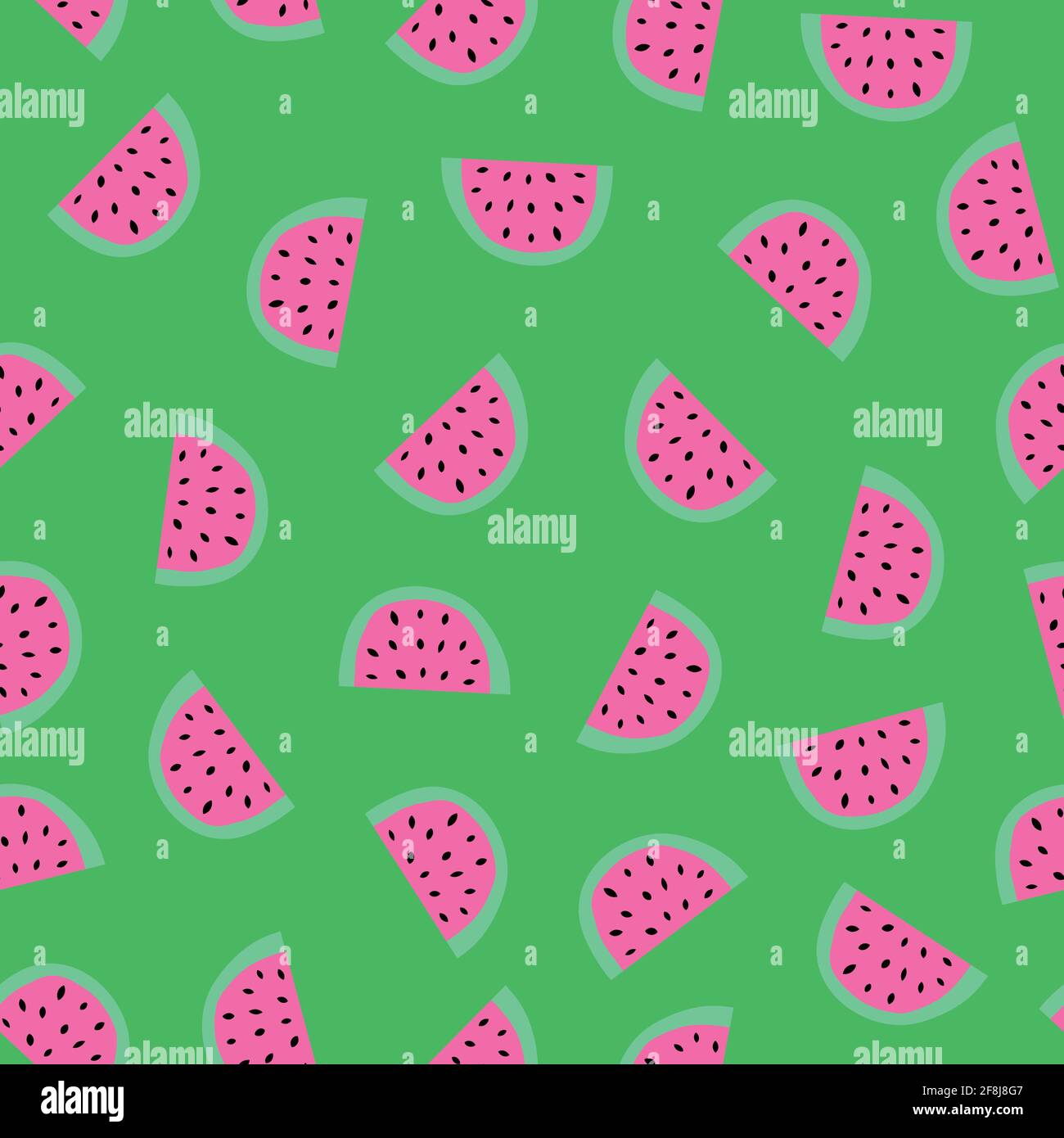 Watermelon seamless vector pattern with green background. Watermelons ...