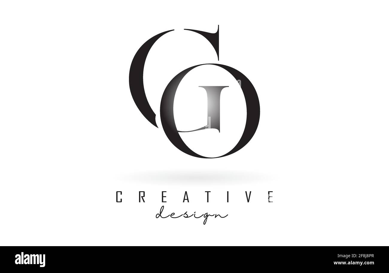 GO g o letter design logo logotype concept with serif font and elegant ...