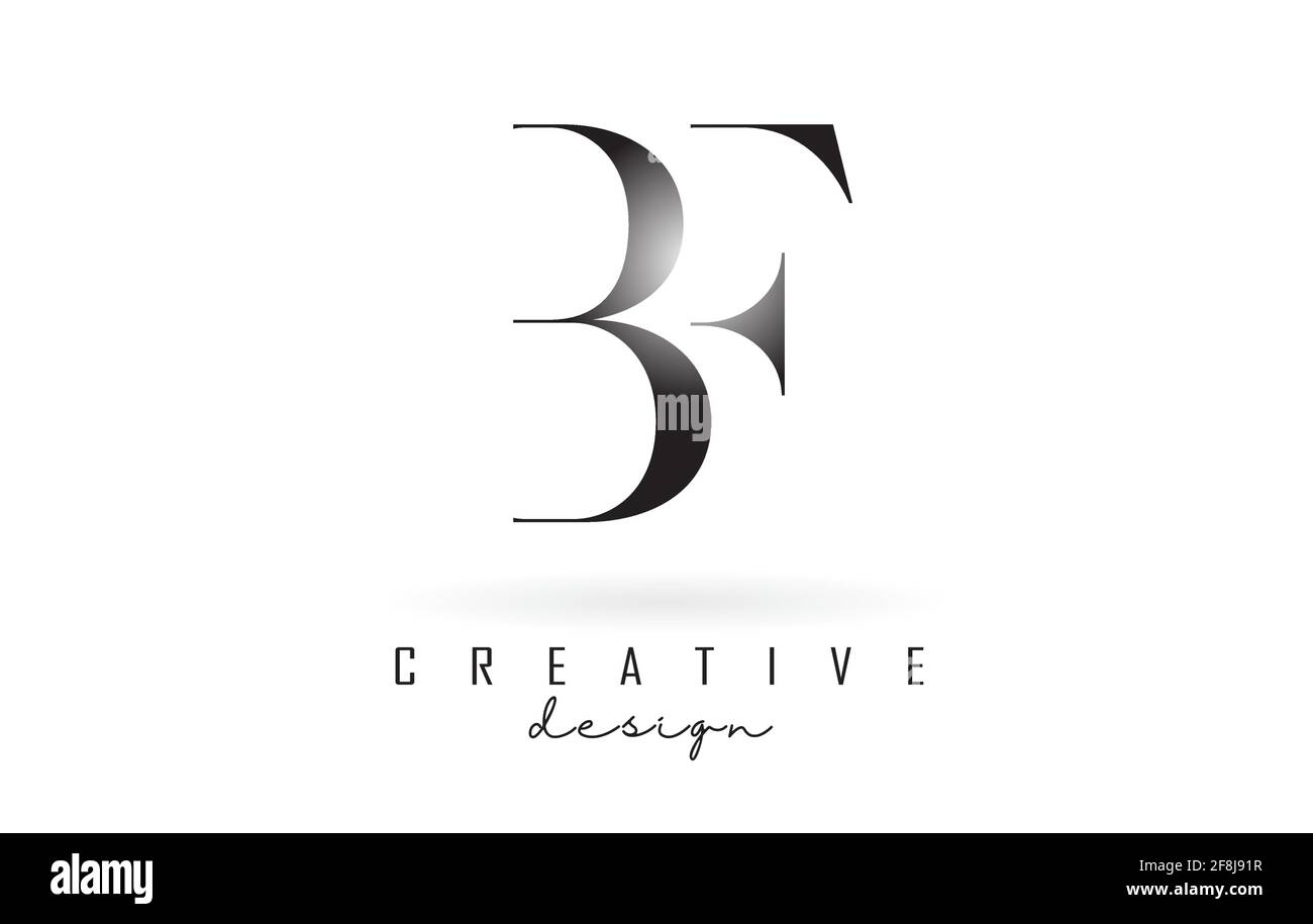 Bf b f letter design logo logotype concept with serif font and elegant ...