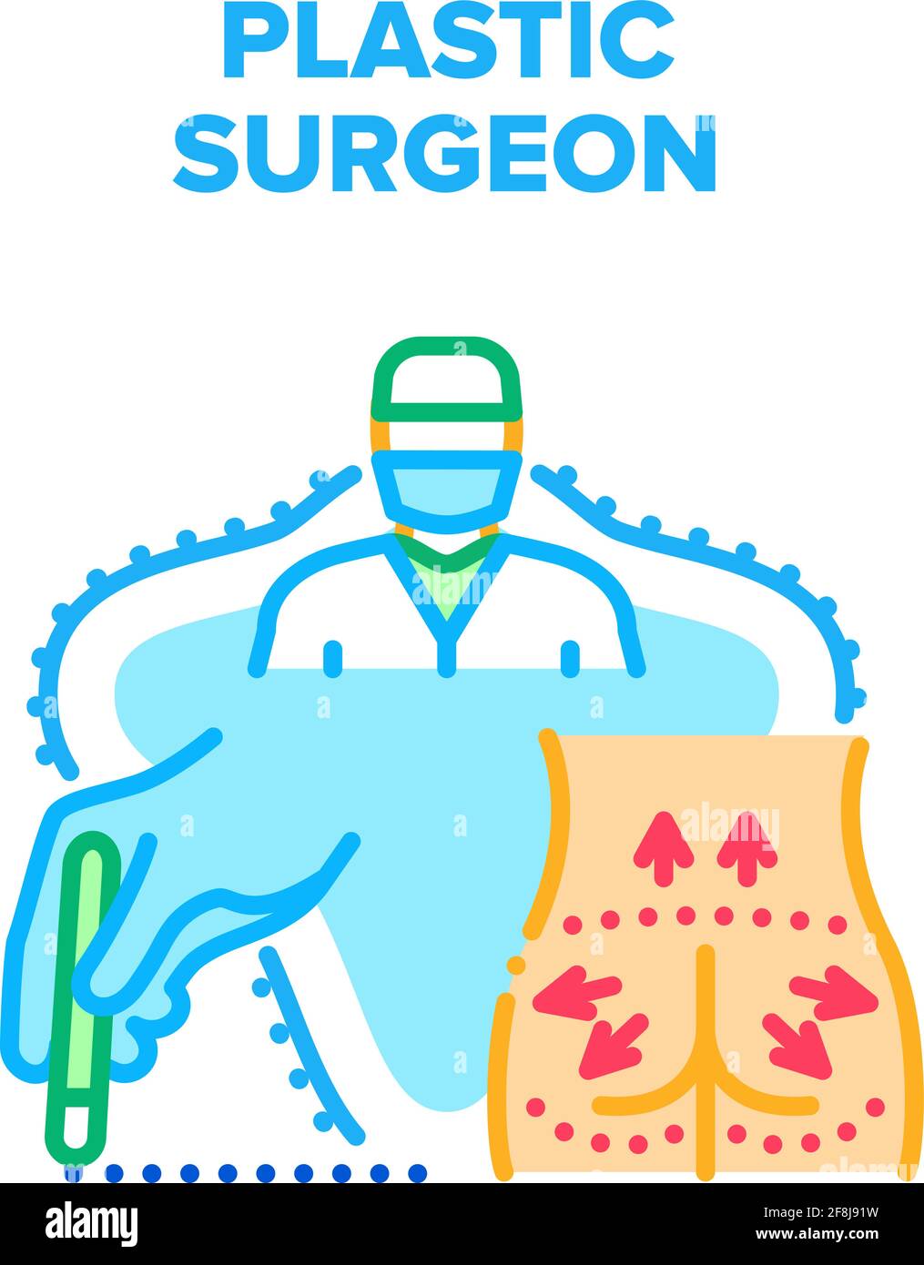 Plastic Surgeon Vector Concept Color Illustration Stock Vector Image ...