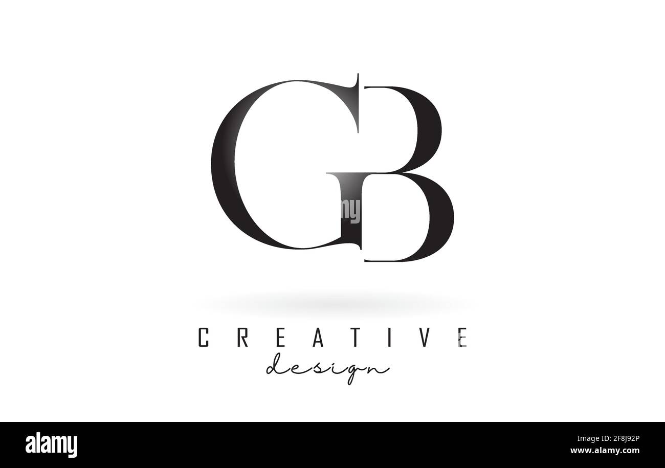 GB g b letter design logo logotype concept with serif font and elegant ...