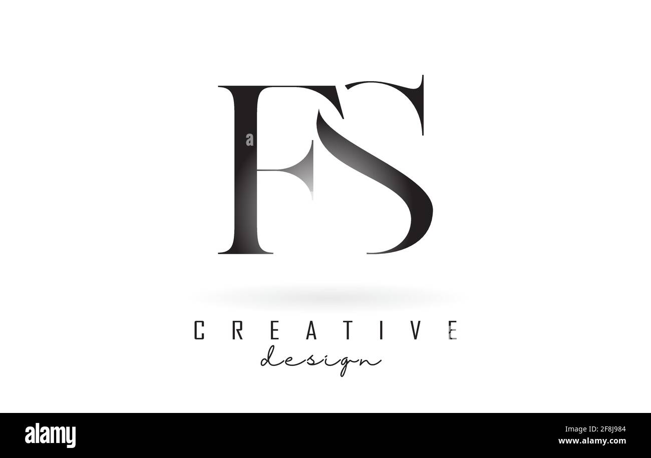 FS f s letter design logo logotype concept with serif font and elegant ...