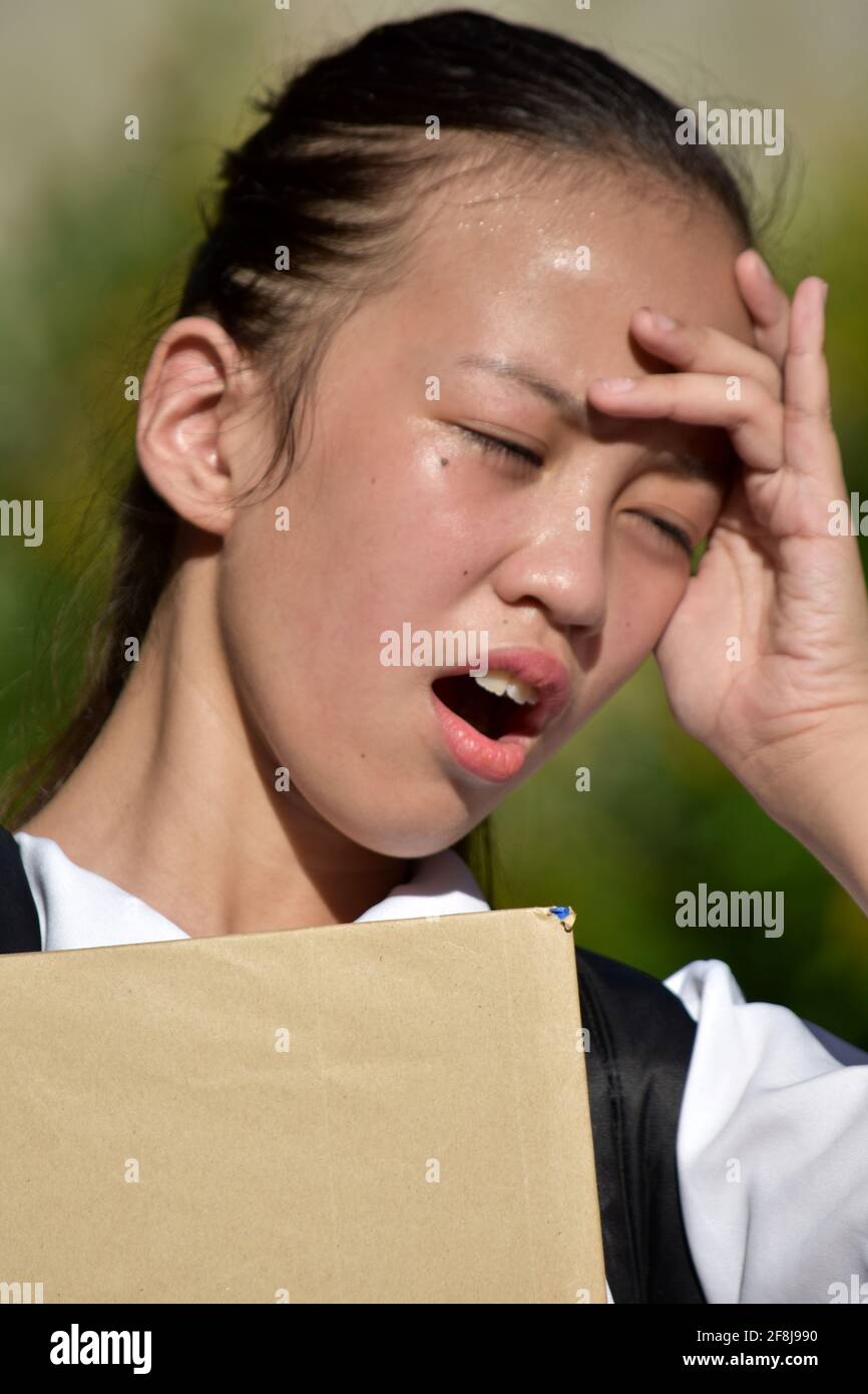 A Female Student Under Stress Stock Photo - Alamy