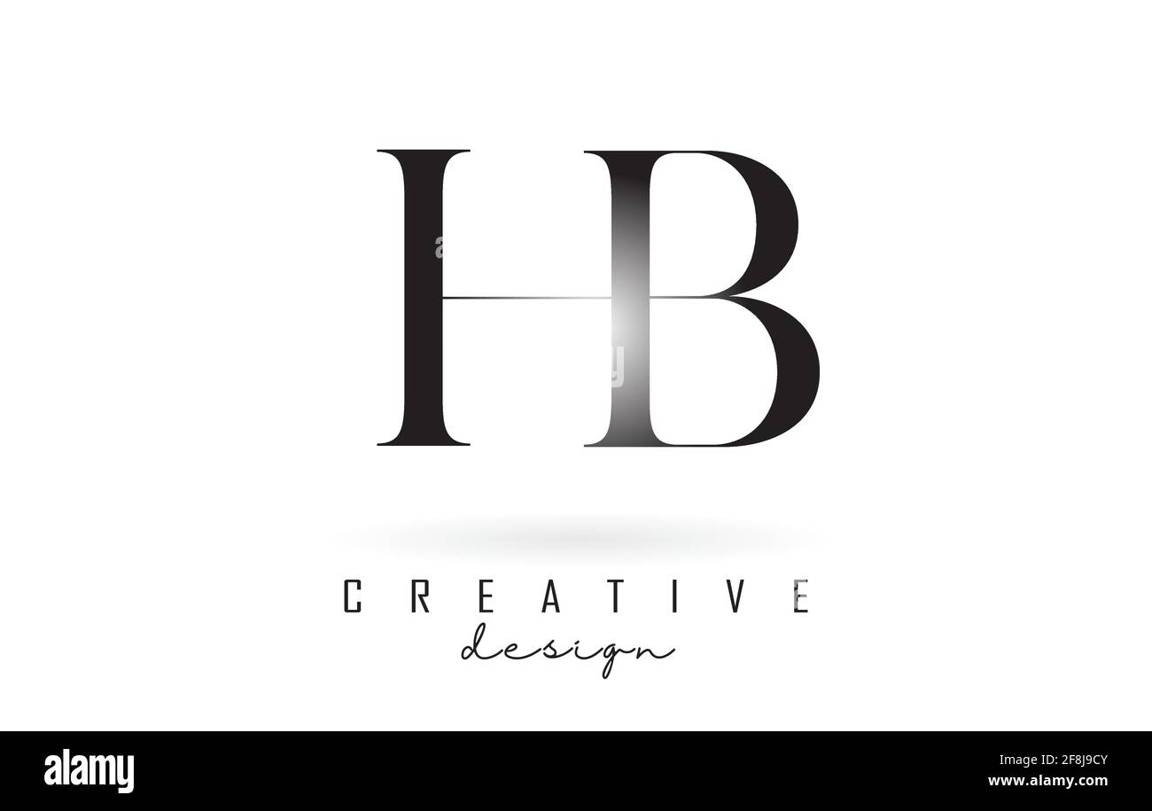HB h b vletter design logo logotype concept with serif font and elegant ...