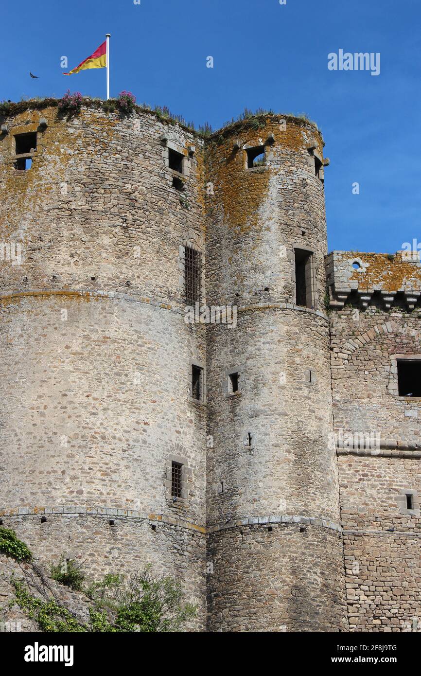 ruined medieval castle in clisson in france Stock Photo - Alamy
