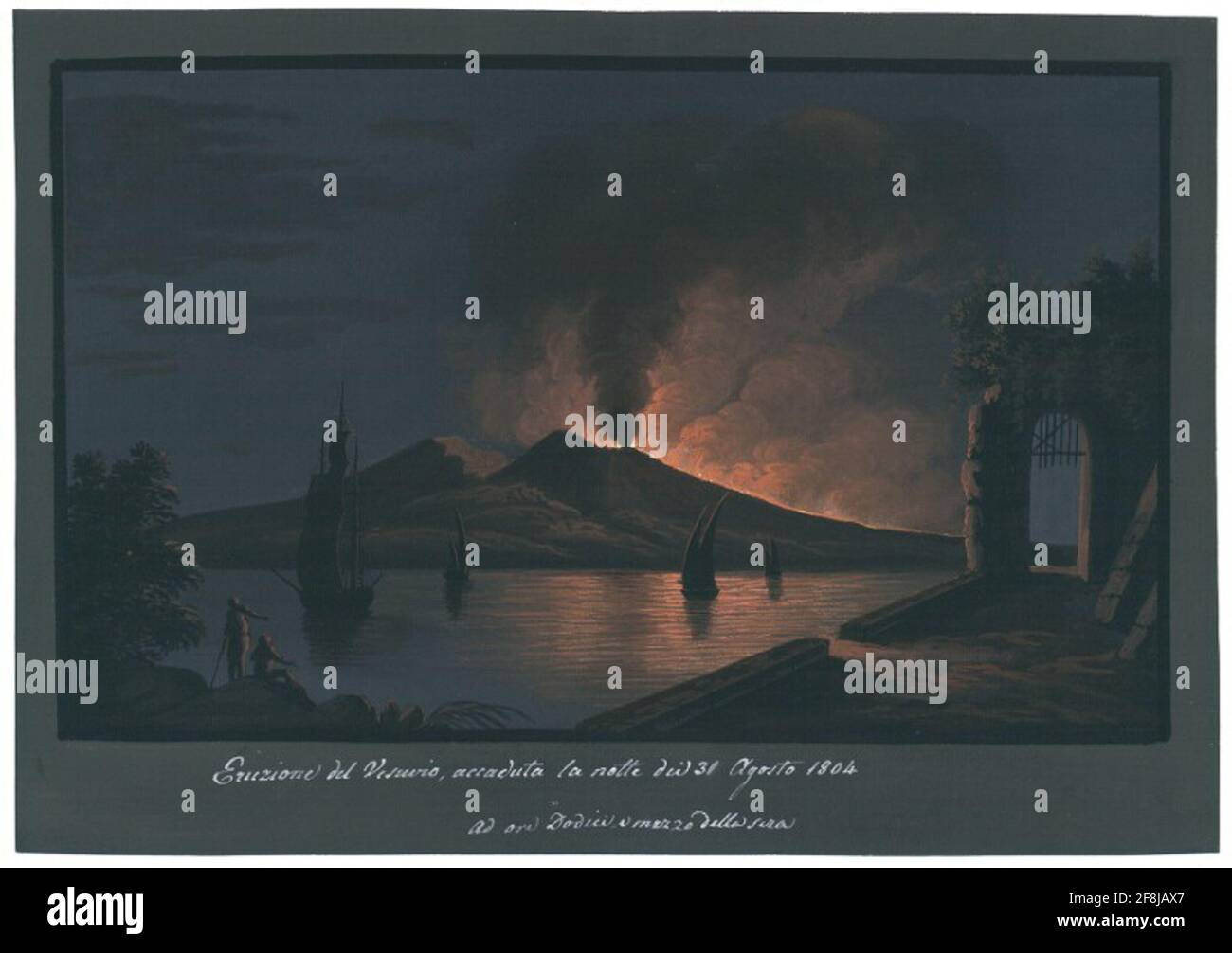 Eruption of Vesuvius, which happened the night of 30 August 1804 at ...