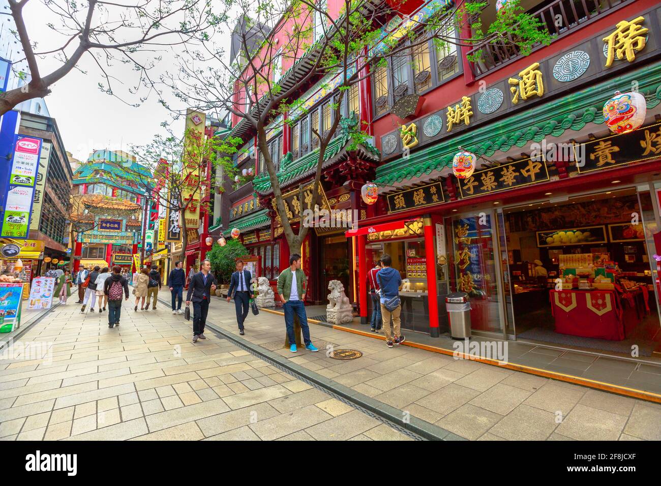 Yokohama, Japan - April 21, 2017: asian people walking in Yokohama ...