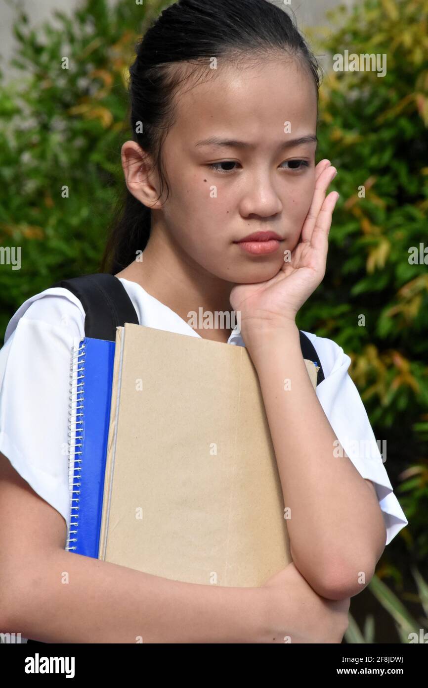 Cute Filipina Female Student And Depression Stock Photo - Alamy