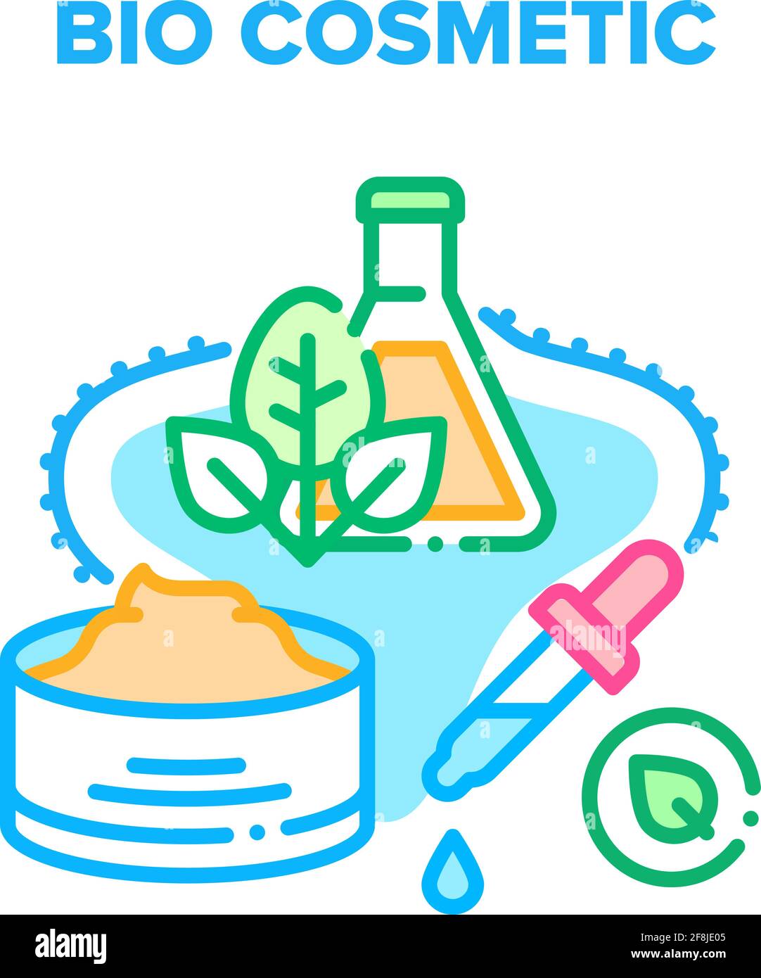 Bio Cosmetic Vector Concept Color Illustration Stock Vector Image & Art ...