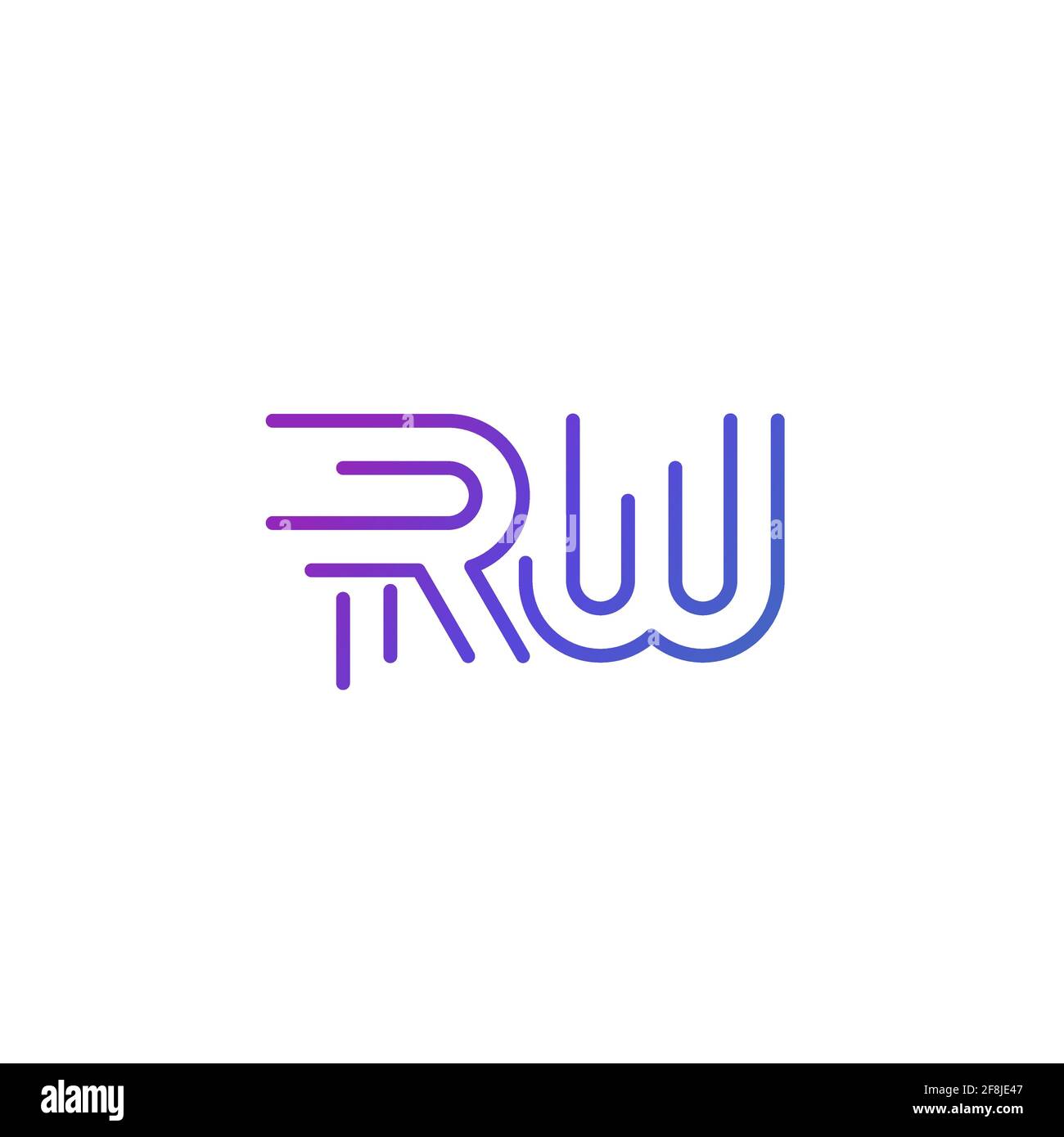 RW letters logo, line design Stock Vector Image & Art - Alamy