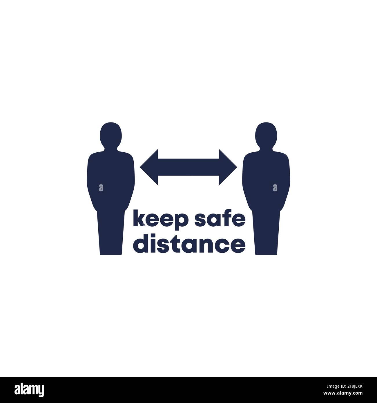 keep safe distance vector sign on white Stock Vector Image & Art - Alamy