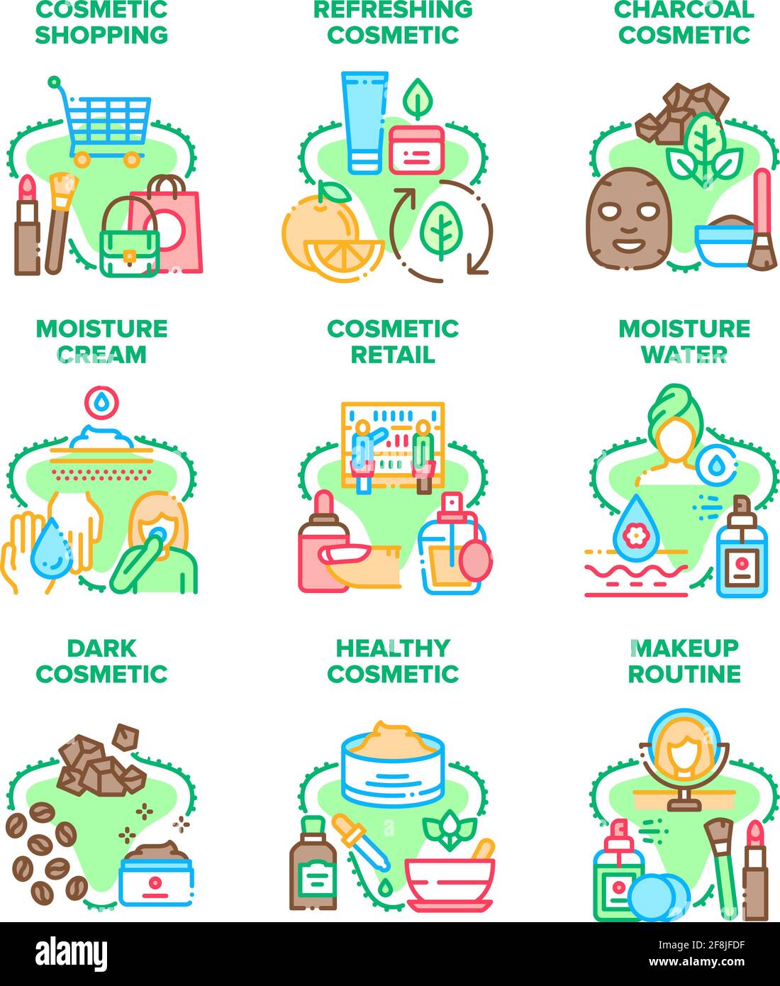 Cosmetic Retail Set Icons Vector Illustrations Stock Vector Image & Art ...