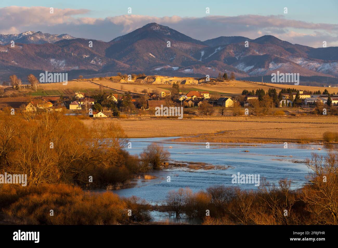 Turiec river and Velka Fatra national park in Turiec region, Slovakia ...