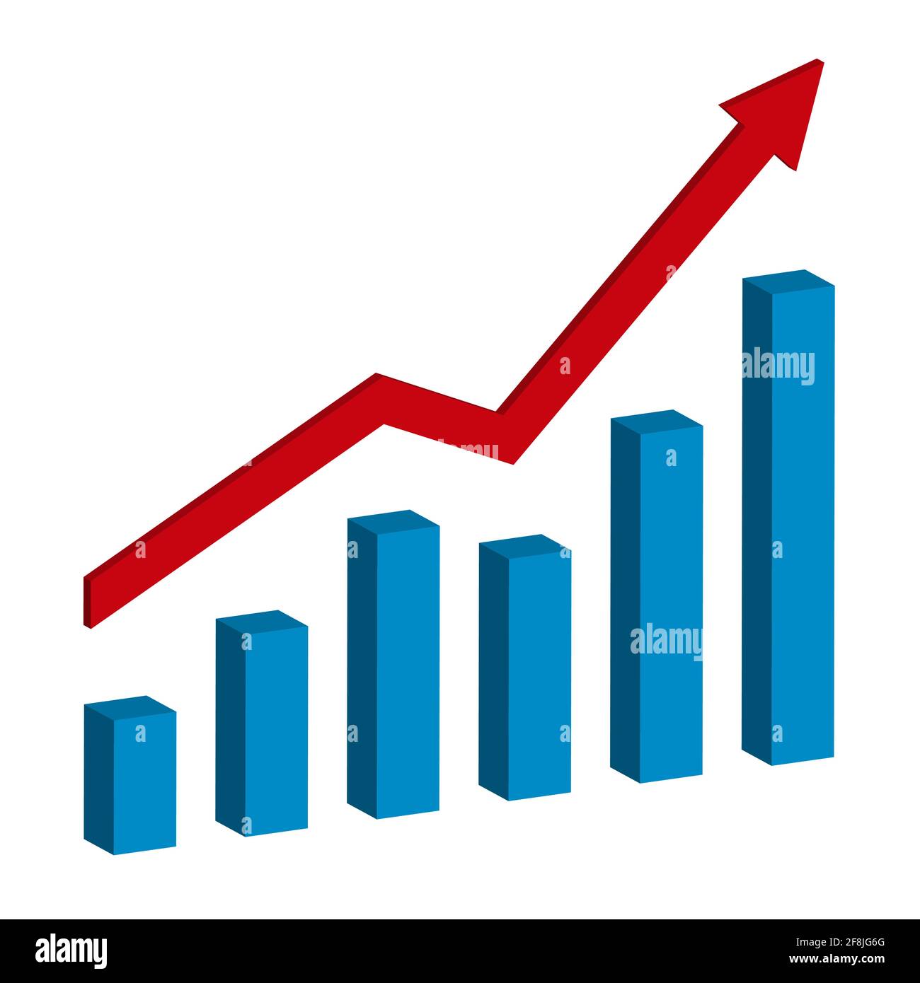 Graph with increase report. Diagram with rise and gain progress. Vector ...