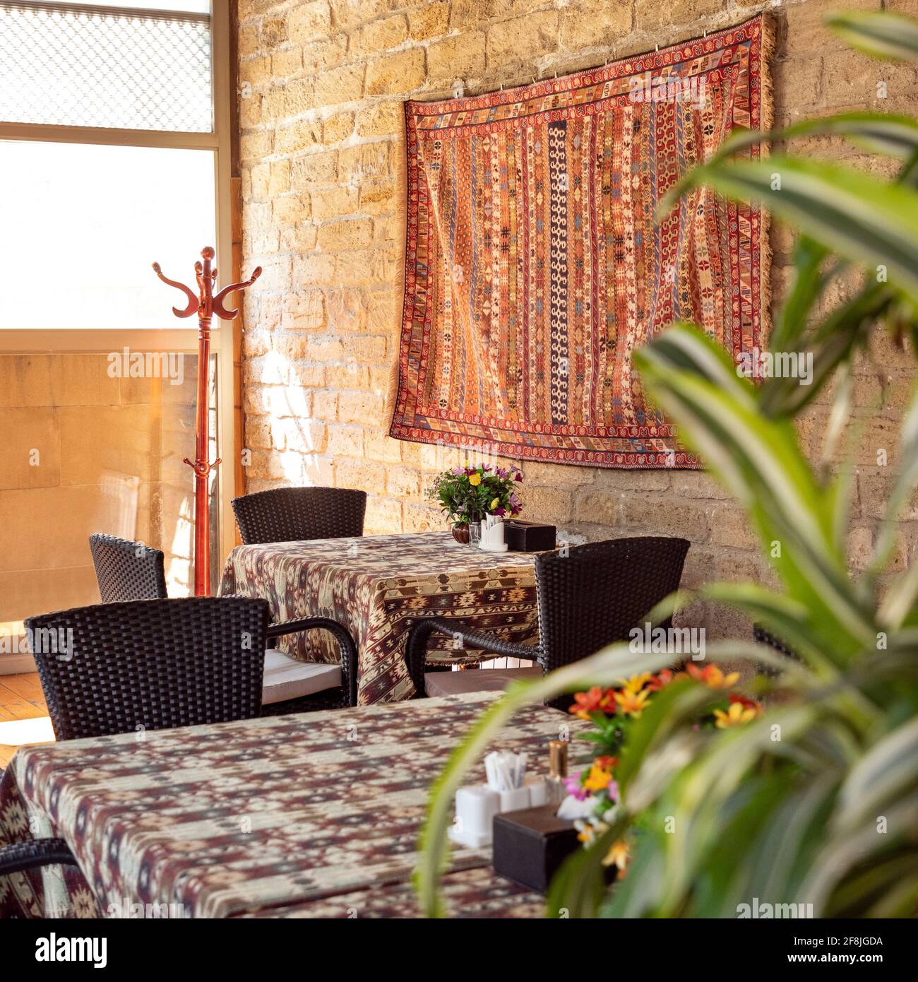 Old vintage style restaurant banquet hall event room interior Stock ...