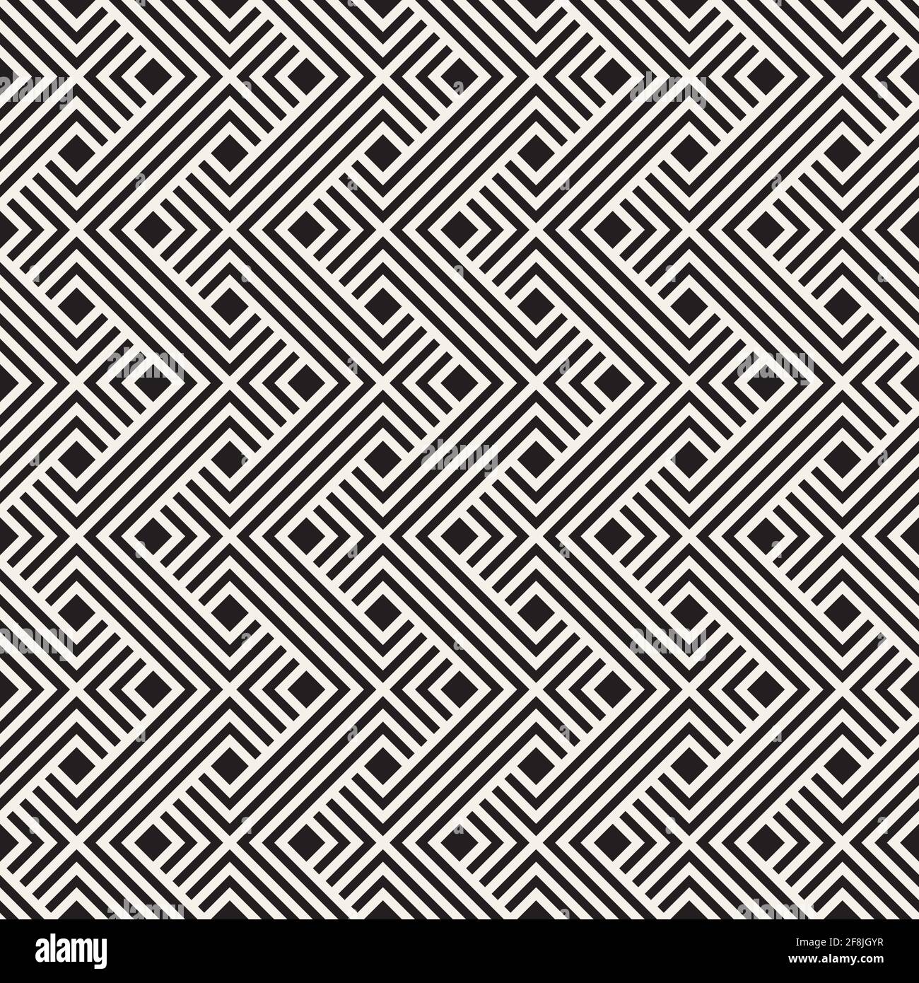 Vector seamless pattern. Repeating geometric black and white cross ...