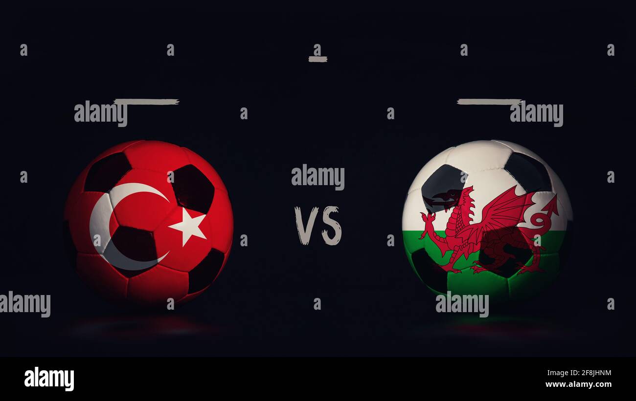 Turkey vs Wales Euro 2020 football matchday announcement. Two soccer ...