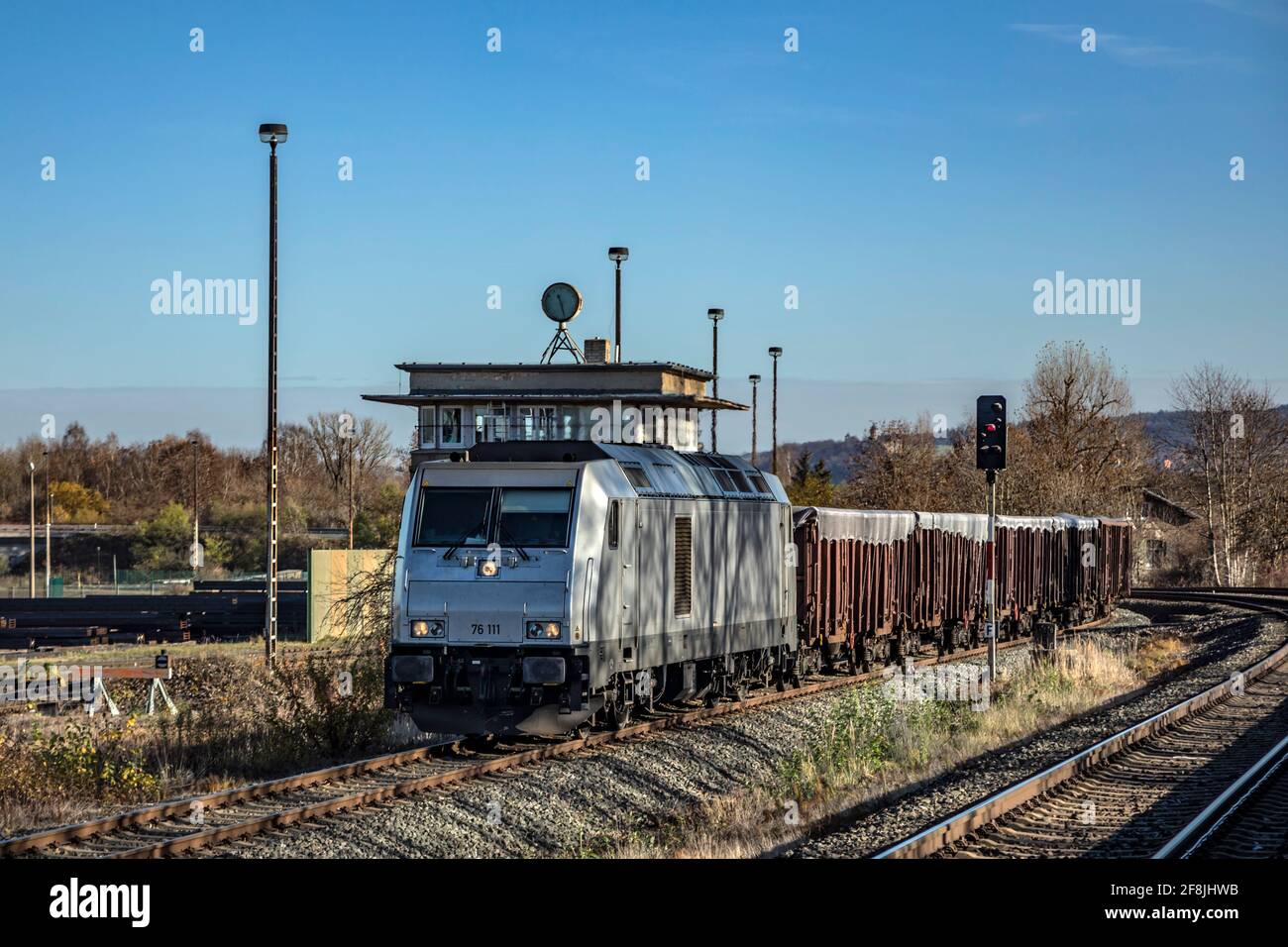 Diesel Locomotive Of The Thuringian Steelworks With A Freight Train In ...